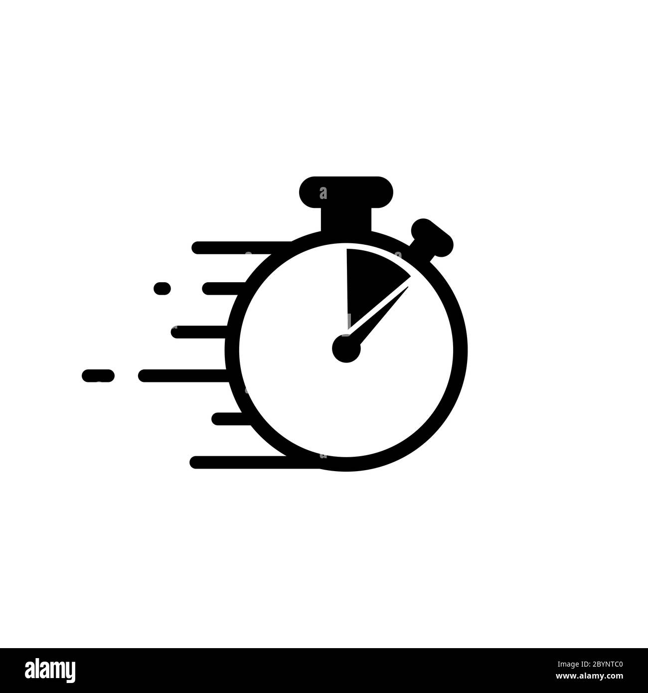 Chronomètre, chronomètre, heure, horloge icône en forme de simple sur ...