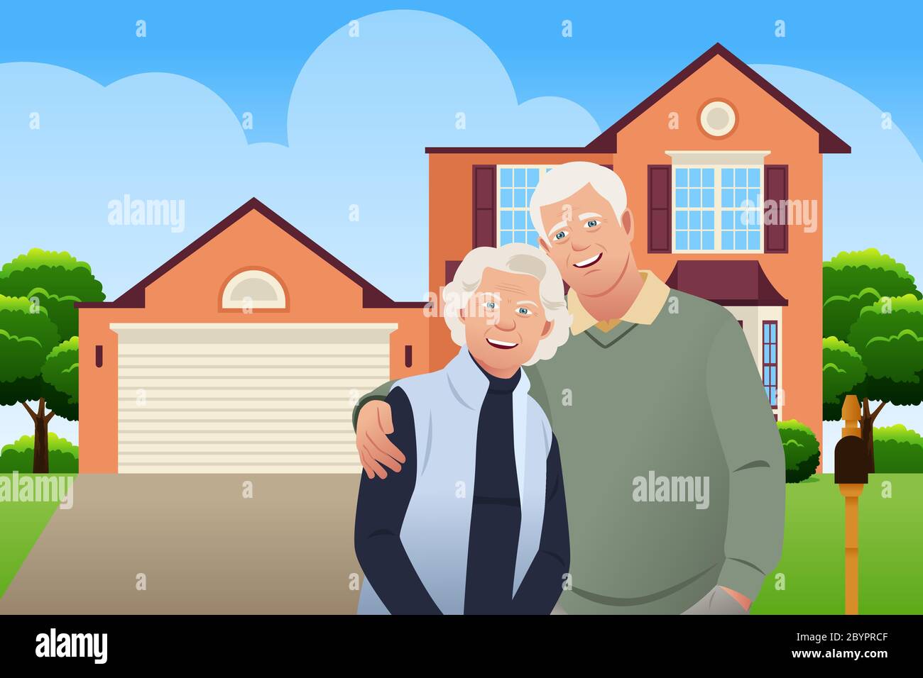 Retirement home illustration elderly in Banque de photographies et d ...