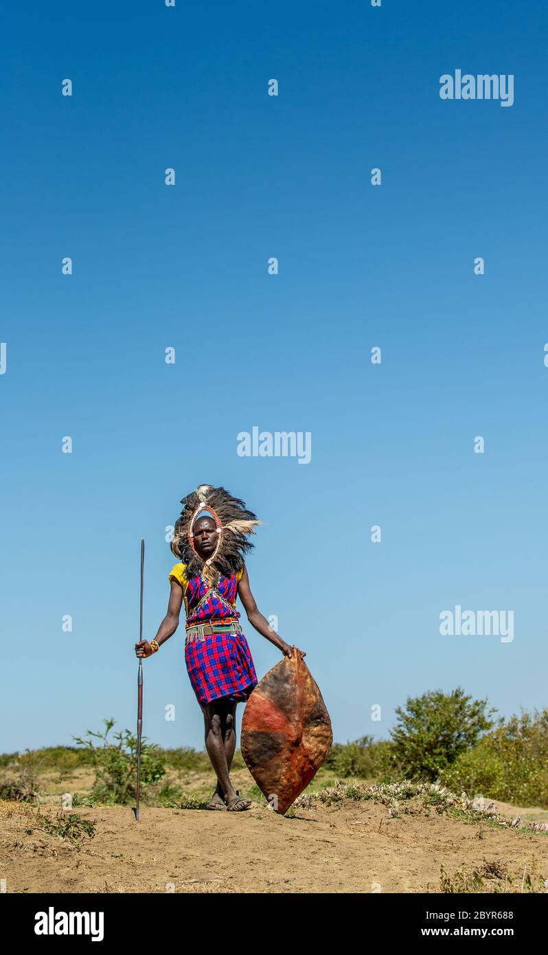 African warrior shield spear Banque de photographies et d’images à ...