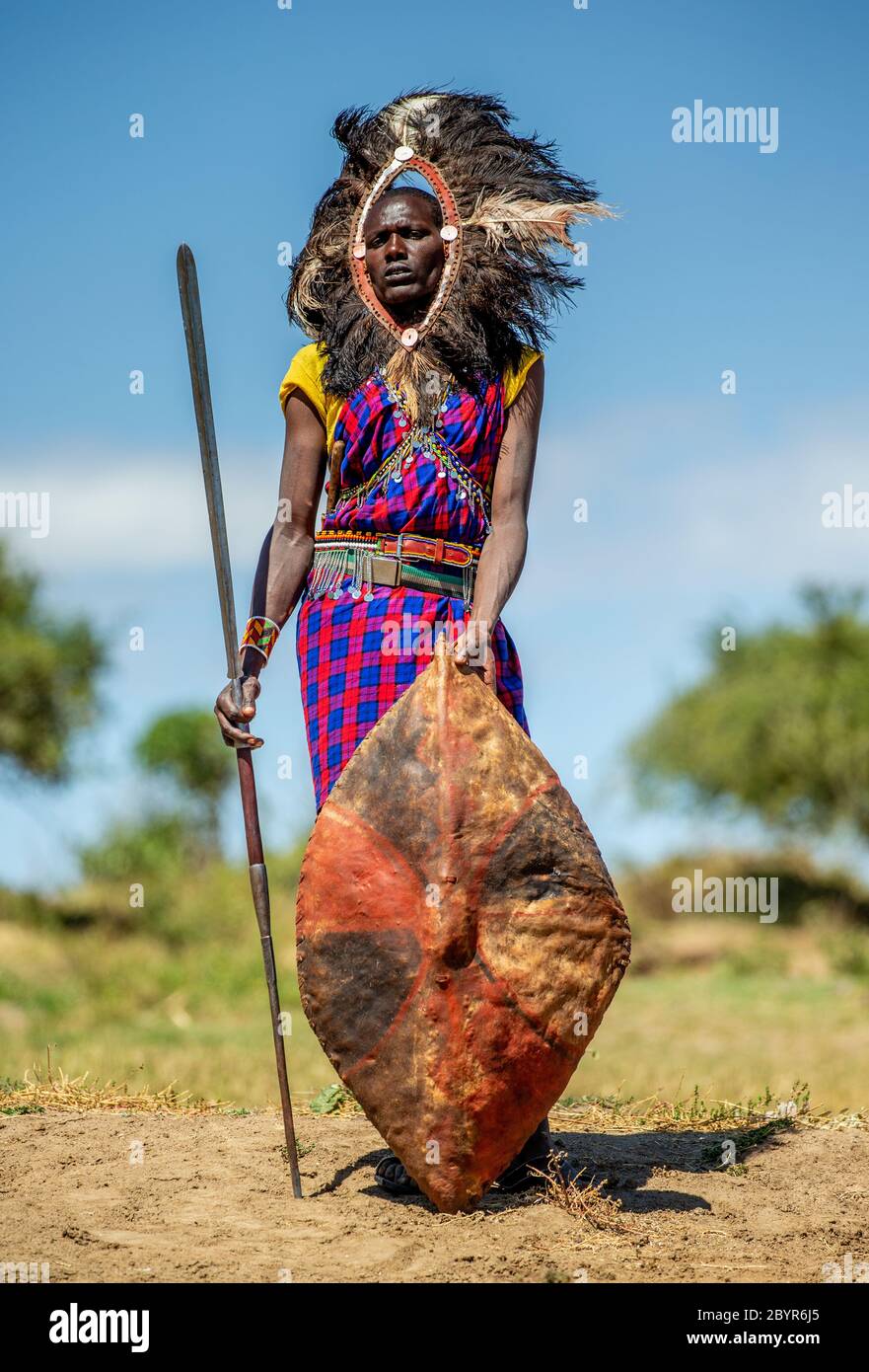 African warrior shield spear Banque de photographies et d’images à ...