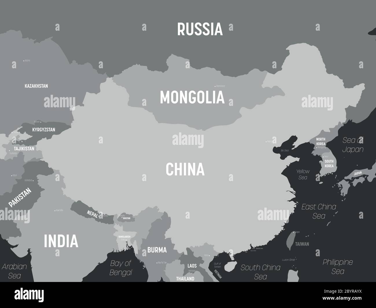 Carte chine pays voisin Banque de photographies et d’images à haute ...