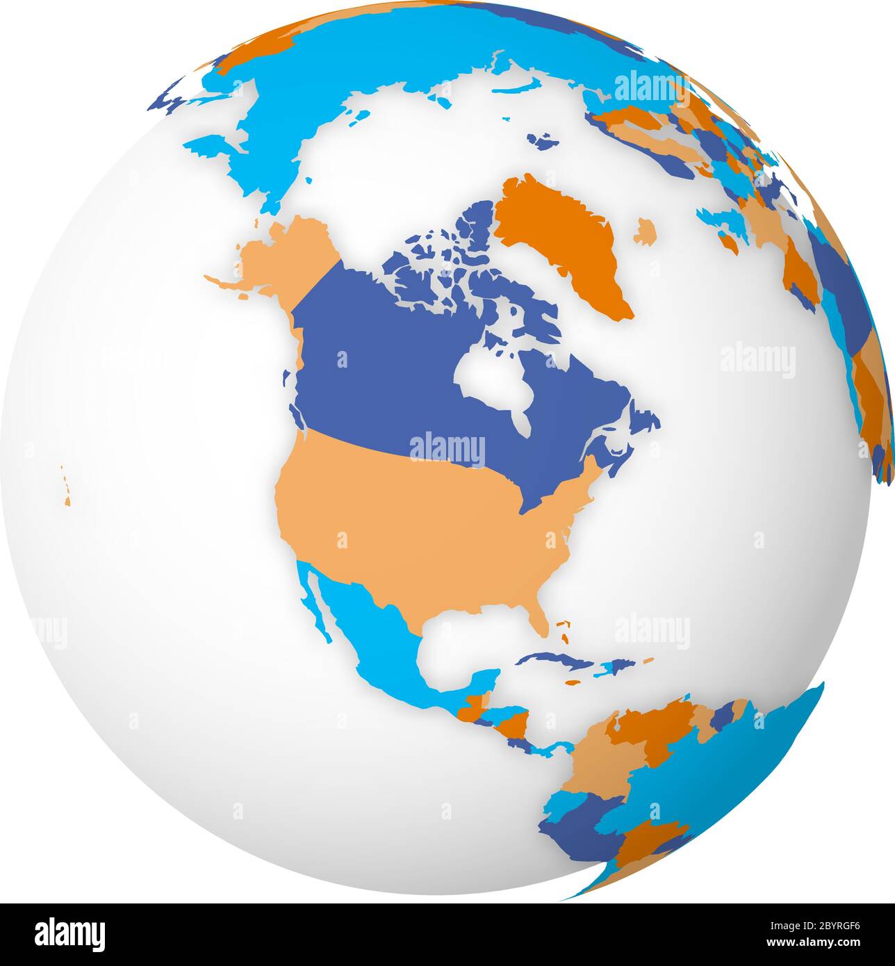 Carte politique vierge de l'Amérique du Nord. Globe terrestre avec ... Carte politique vierge de l'Amérique du Nord. Globe terrestre avec ...