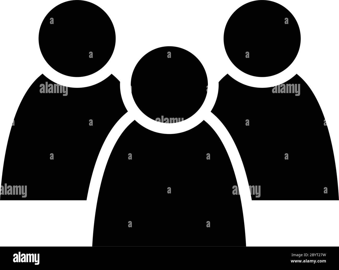 icône 3 personnes. Groupe de personnes. Pictogramme humain simplifié ...