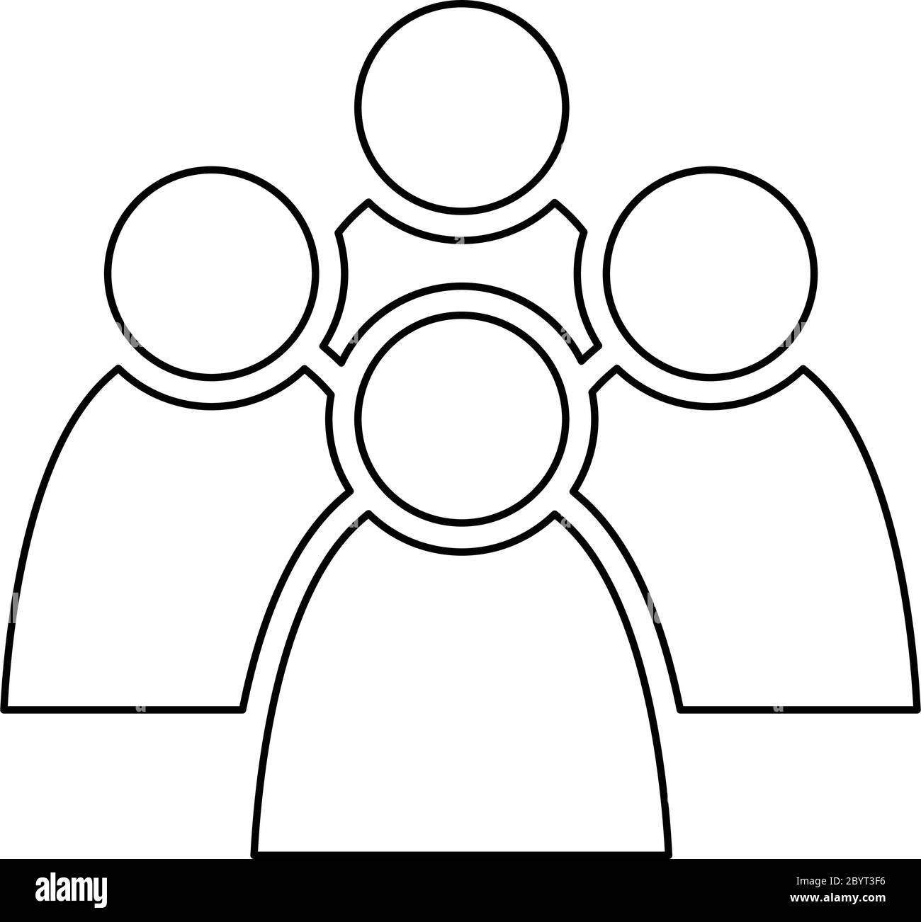 icône 4 personnes. Groupe de personnes. Pictogramme humain simplifié ...