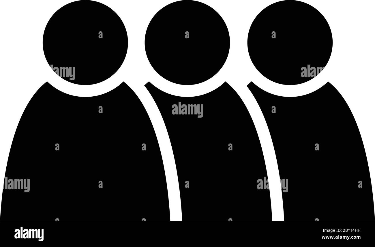 icône 3 personnes. Groupe de personnes. Pictogramme humain simplifié ...