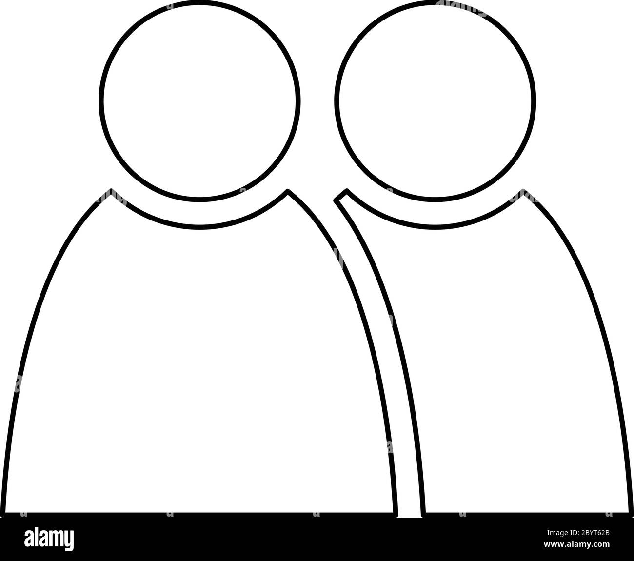 icône tandem 2 personnes. Groupe de personnes. Pictogramme humain ...