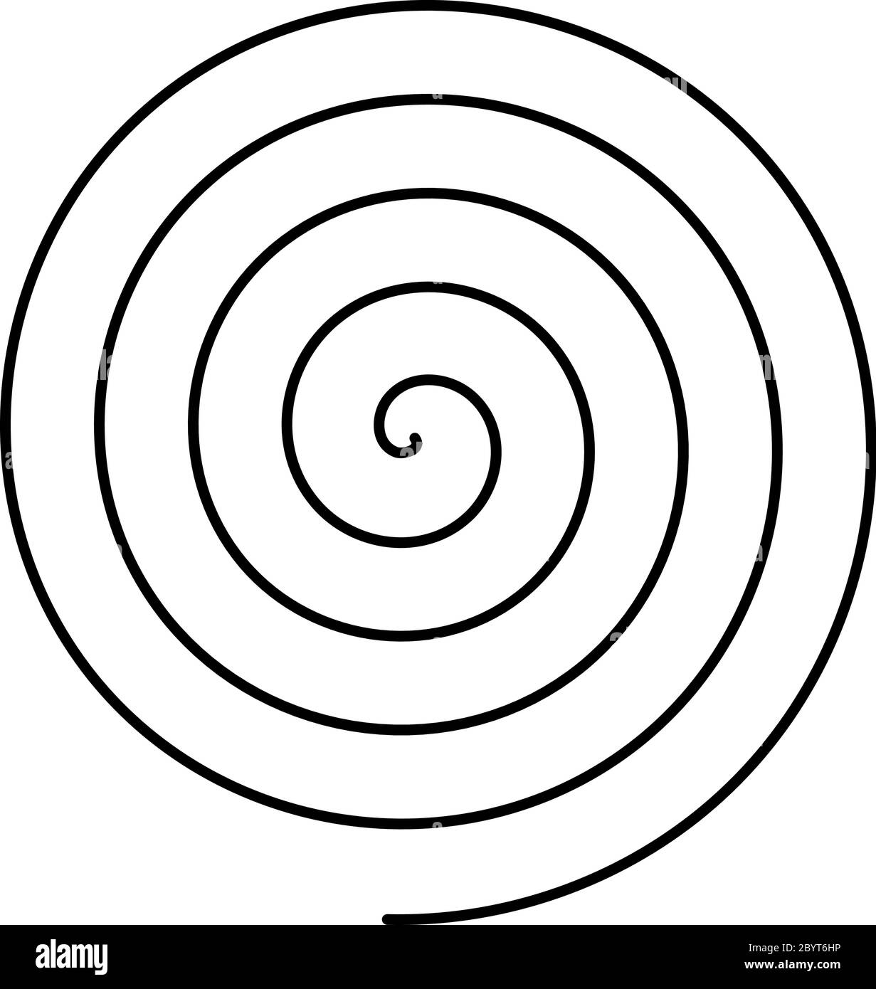 Symbole de spirale noire fine. Elément de conception vectoriel plat ...
