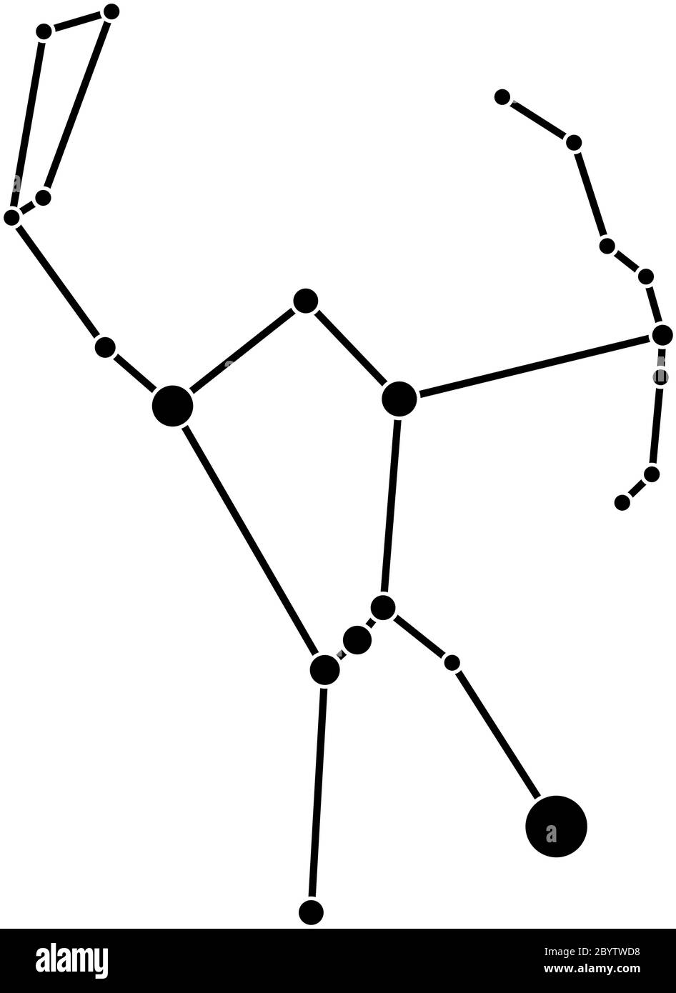 Constellation ORION de points et de lignes noires. Illustration ... Constellation ORION de points et de lignes noires. Illustration ...