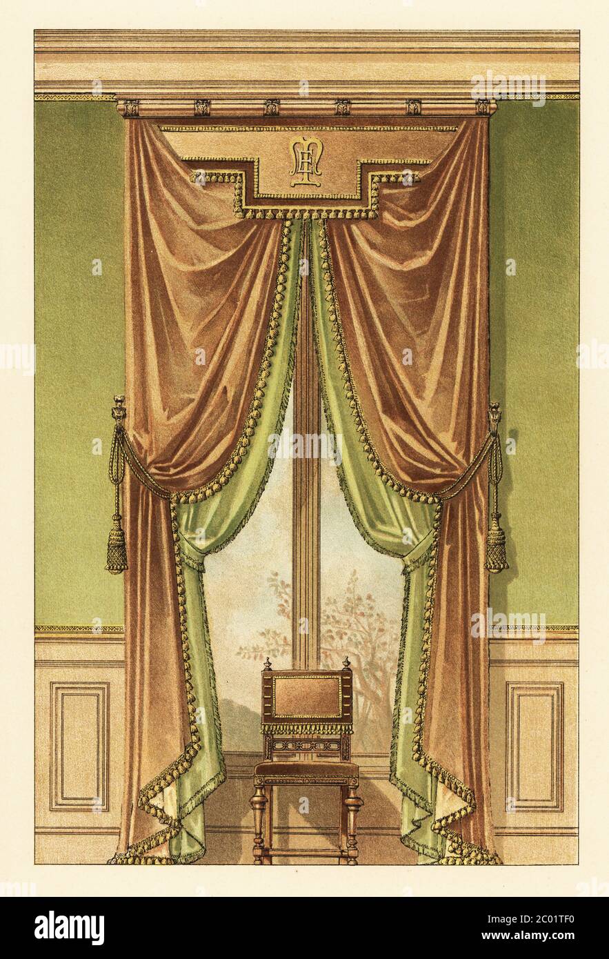 Le roi Louis XIII est suspendu au mur, vers 1900. Pelmet de noyer ...