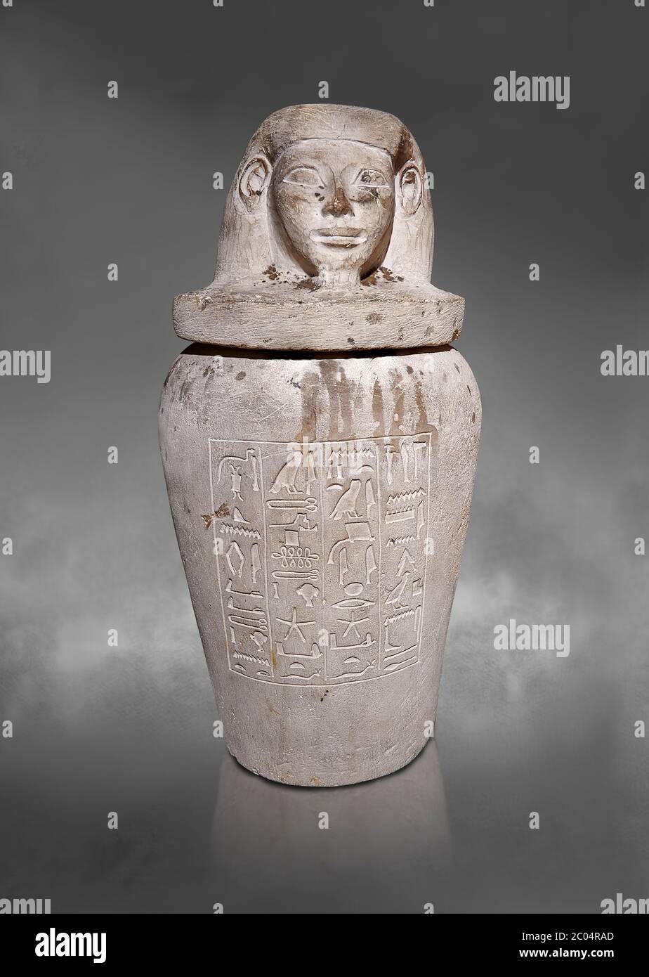 Ancien pot à la canopée égyptien Imesty ou Amset, Nouveau Royaume ...