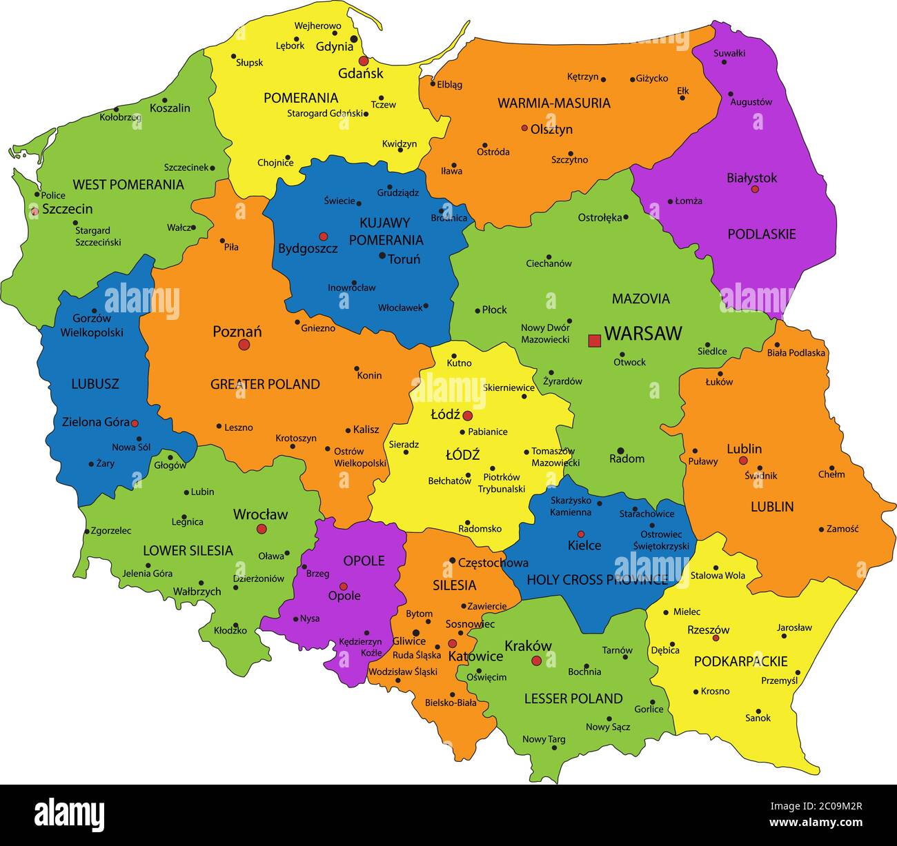 Map of poland Banque de photographies et d’images à haute résolution ...