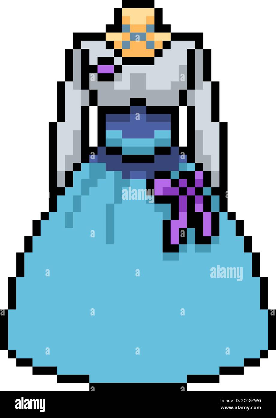 vector pixel art femelle robe isolé dessin animé Image Vectorielle ...
