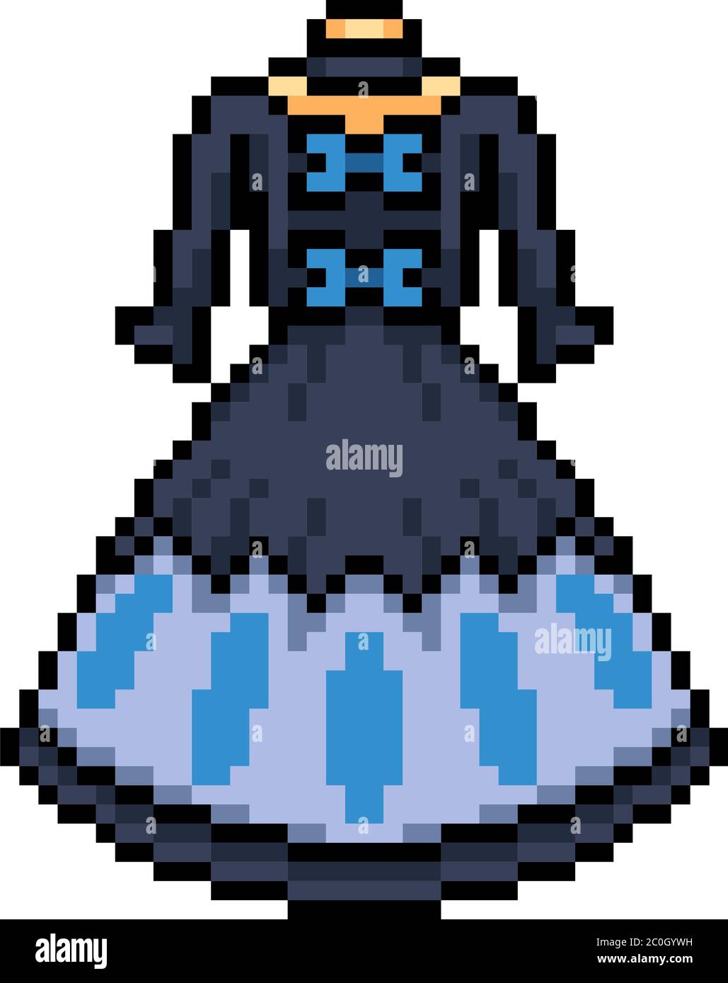 vector pixel art femelle robe isolé dessin animé Image Vectorielle ...