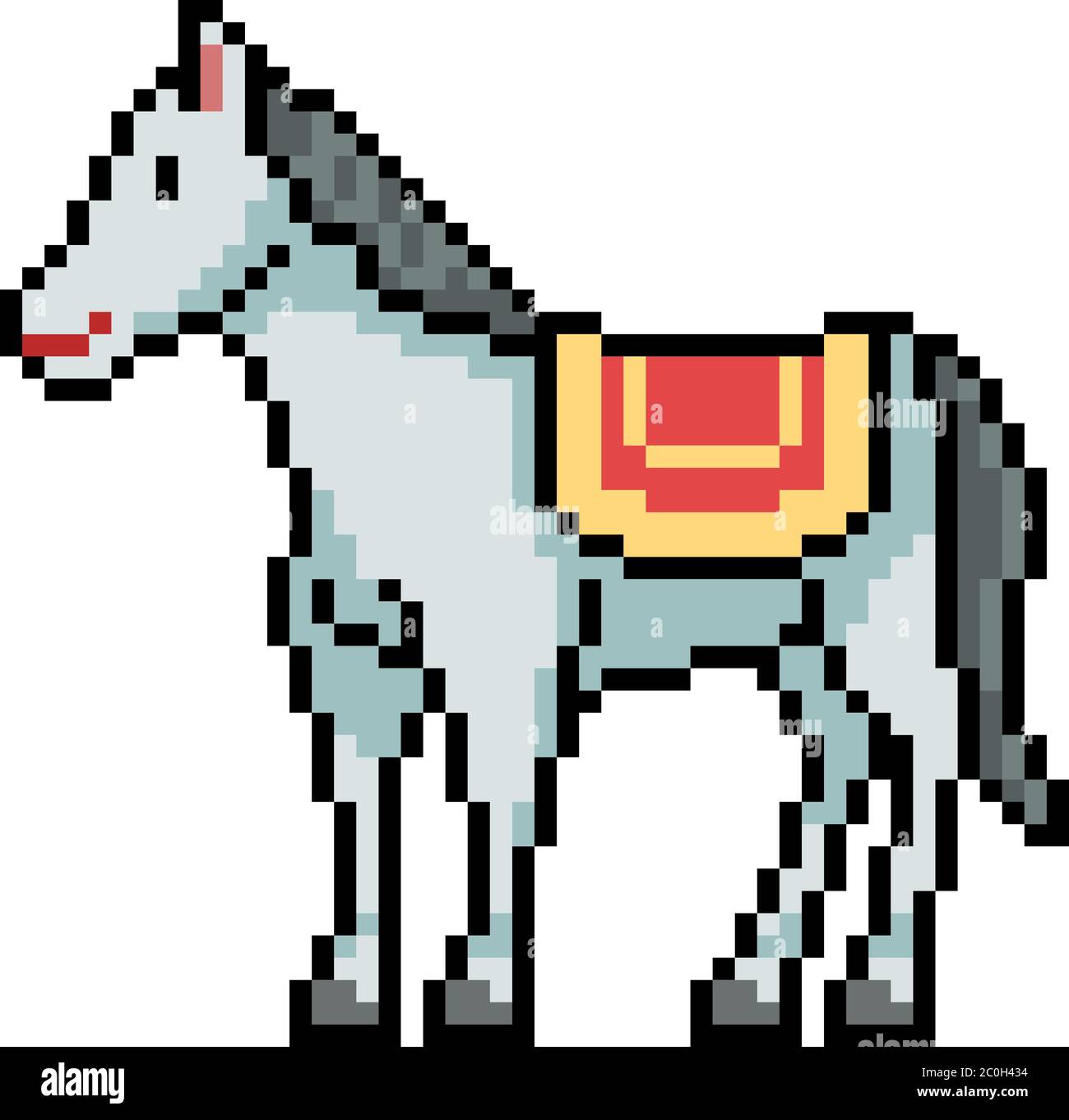 Pixel art cheval Banque d'images vectorielles - Alamy