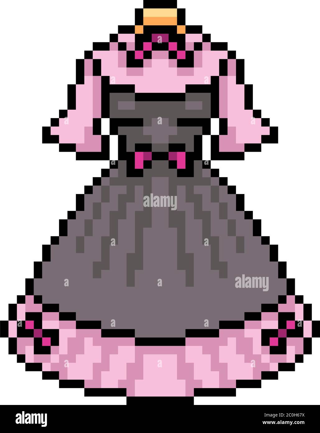 vector pixel art femelle robe isolé dessin animé Image Vectorielle ...