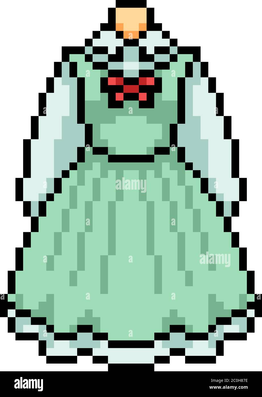 vector pixel art femelle robe isolé dessin animé Image Vectorielle ...