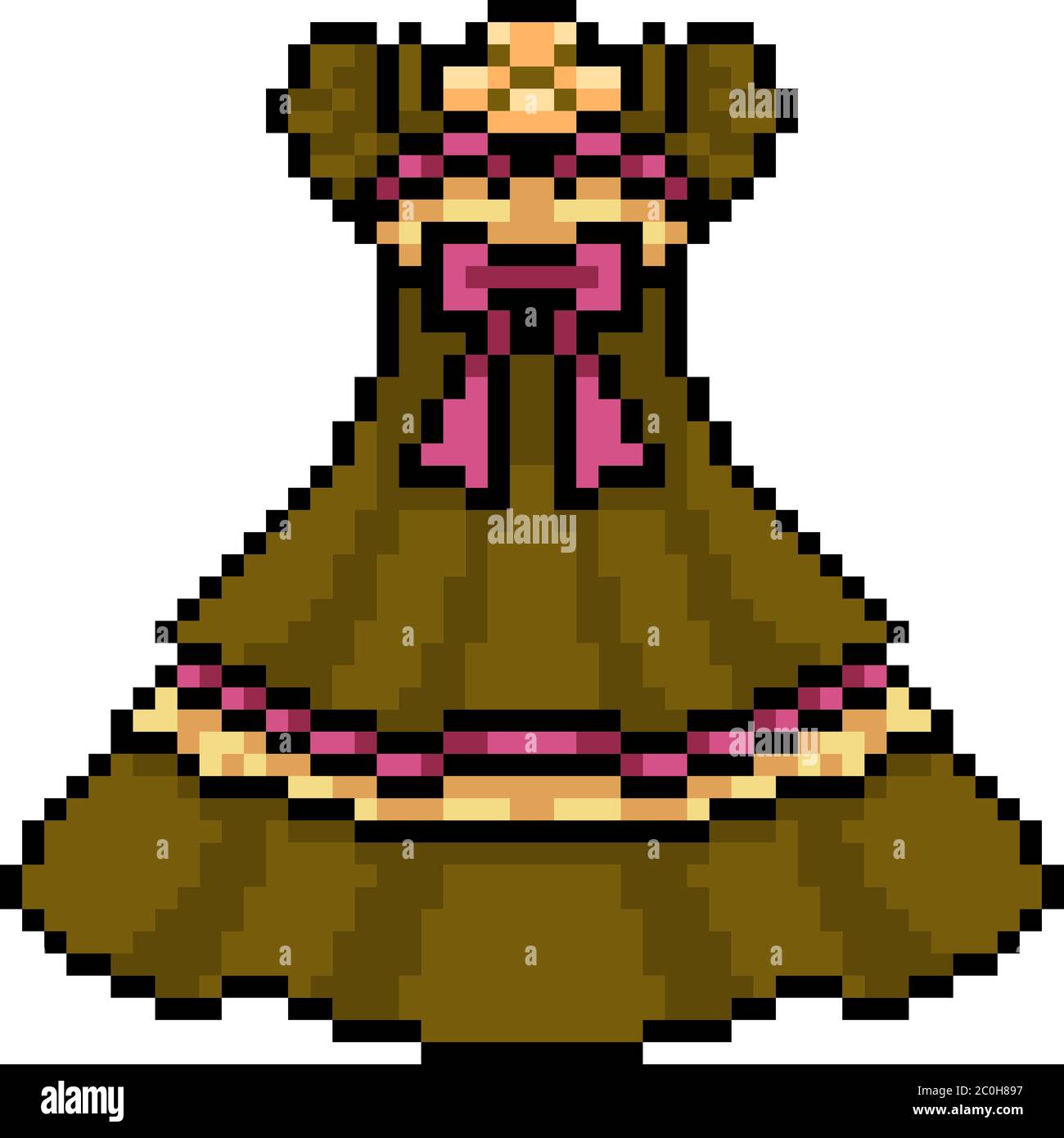 vector pixel art femelle robe isolé dessin animé Image Vectorielle ...