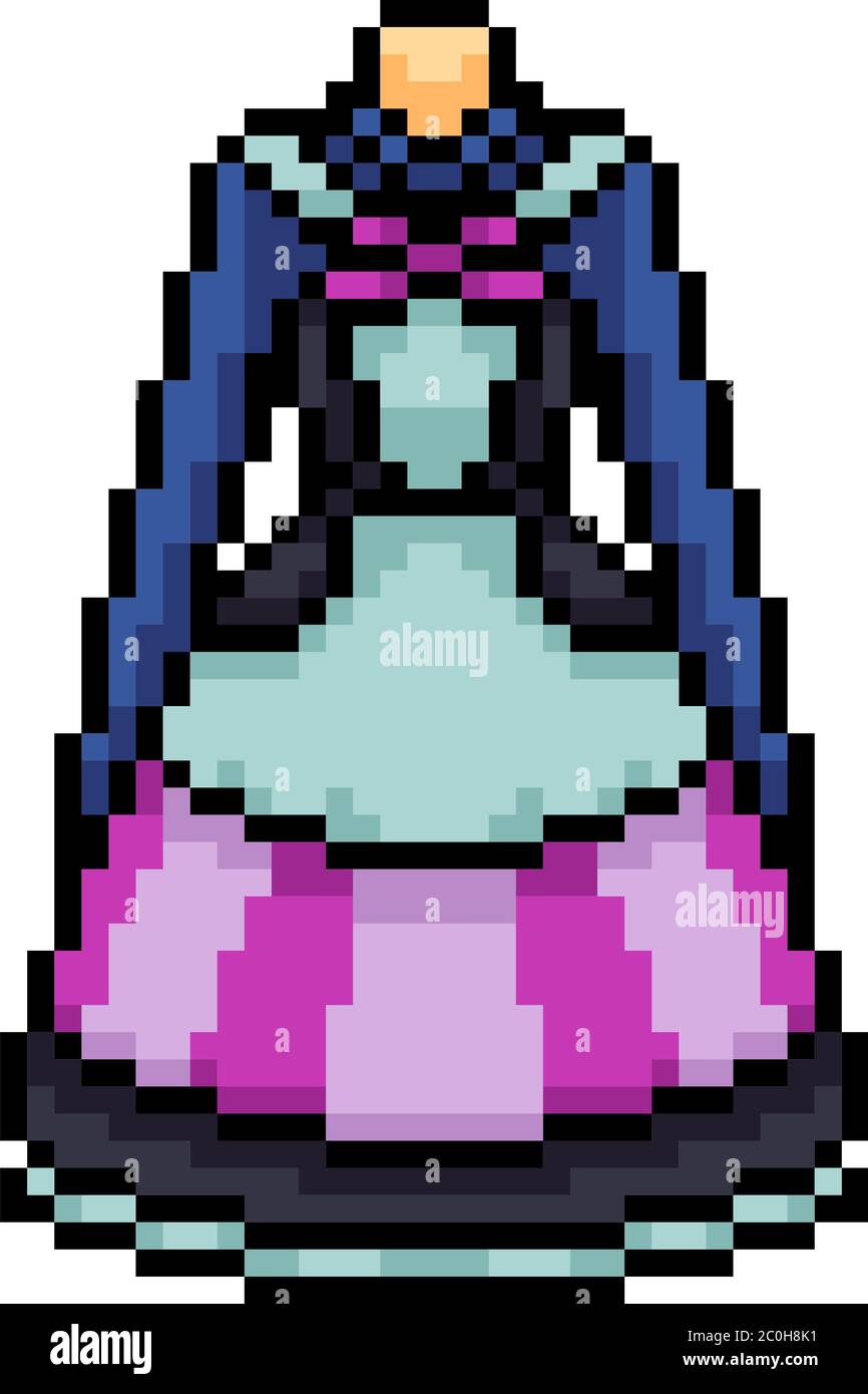 vector pixel art femelle robe isolé dessin animé Image Vectorielle ...