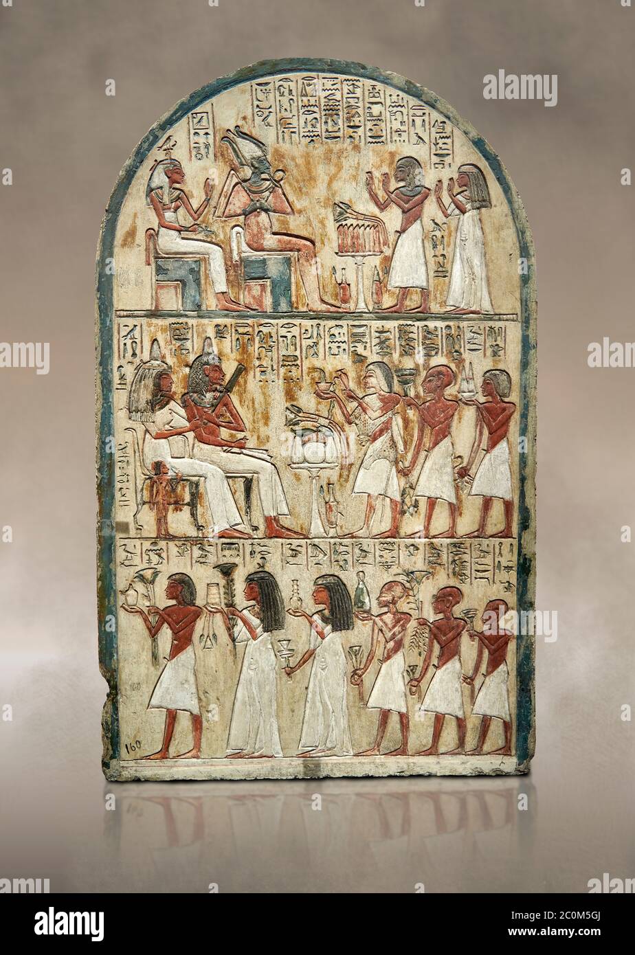 Stèle funéraire égyptienne antique du peintre Maya, calcaire, Nouveau ...