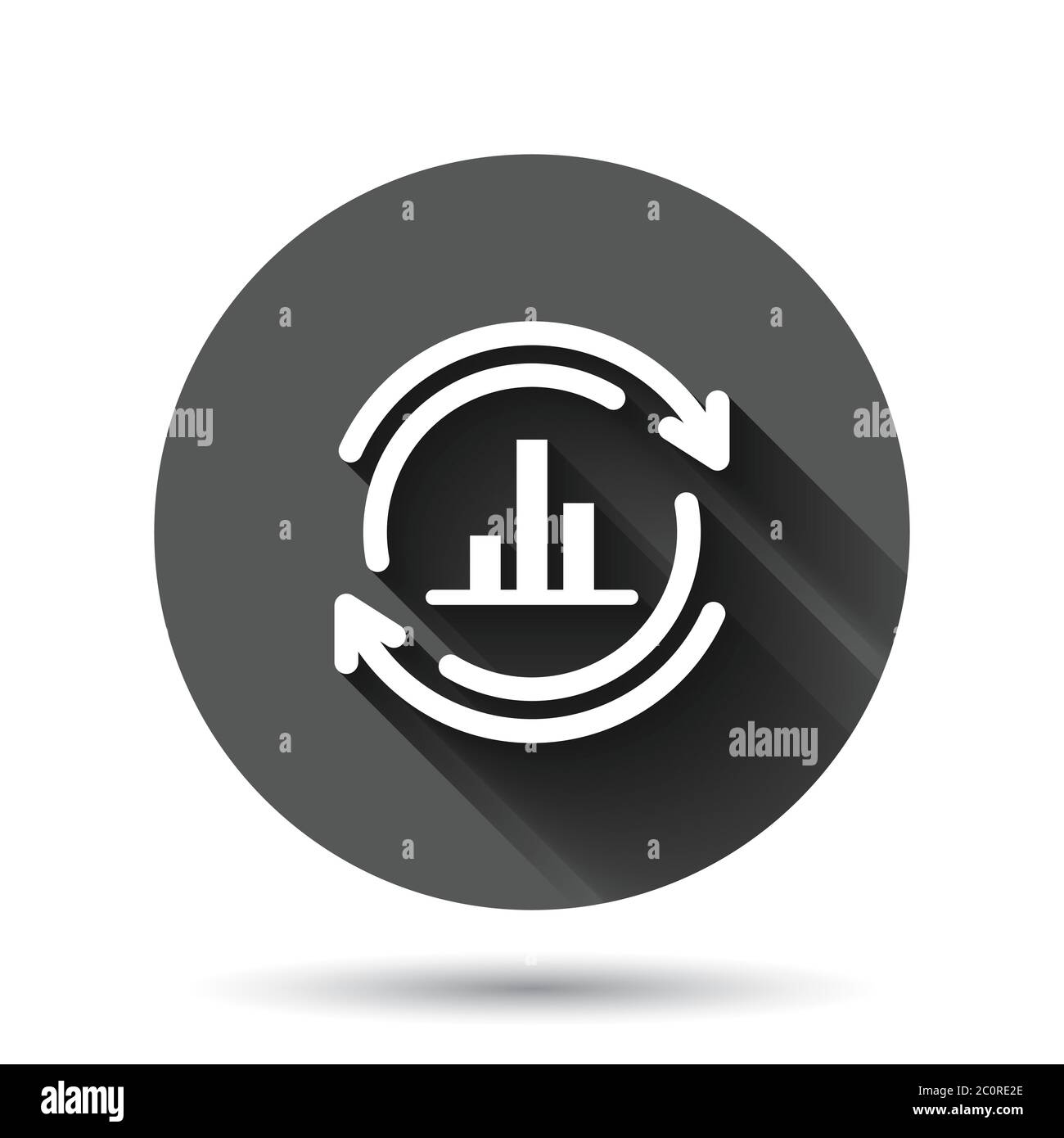 Icône de graphique à barres en croissance dans un style plat. Augmentez ...