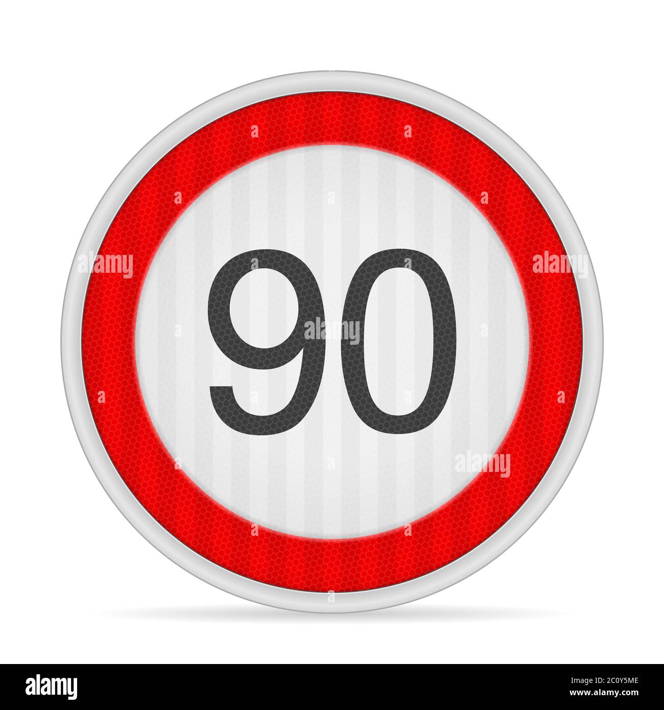 Panneau de signalisation routière de limite de vitesse sur fond blanc ...