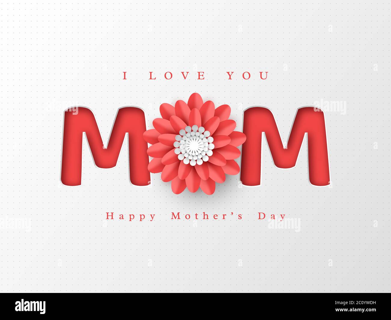 Carte de vœux de bonne fête des mères. Fleur coupée en papier avec ...