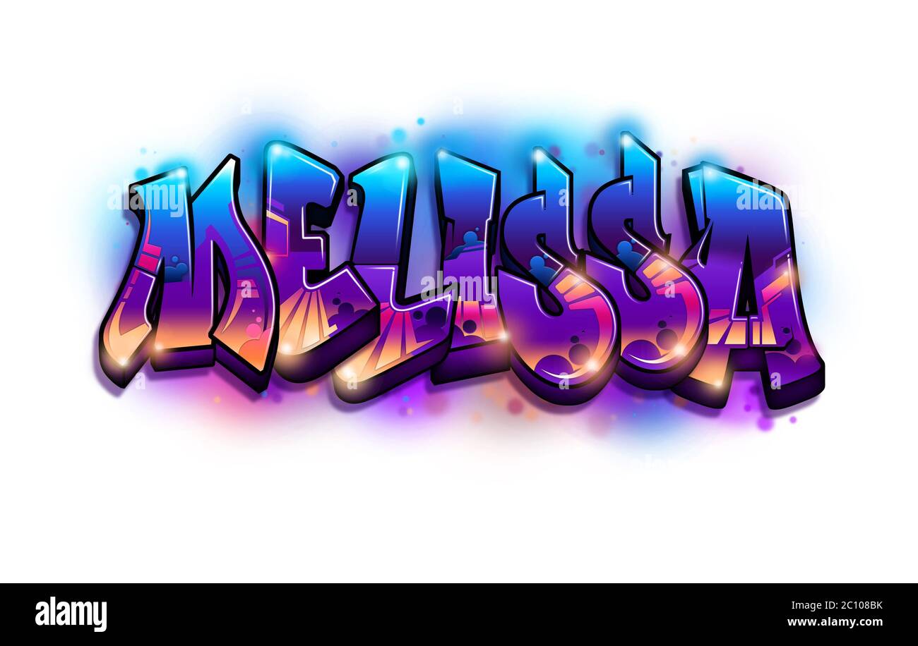 Melissa Nom texte Graffiti Word Design Photo Stock - Alamy