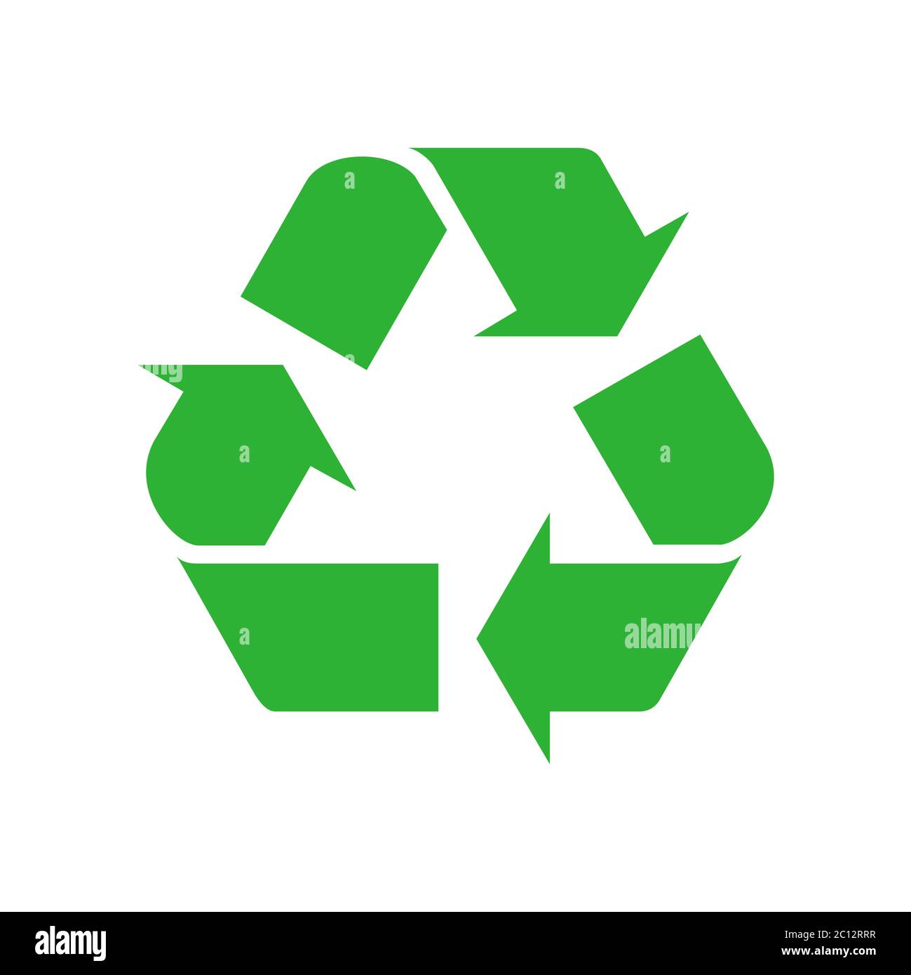 Symbole vert de tri de recyclage des déchets icône plate vecteur isolé ...