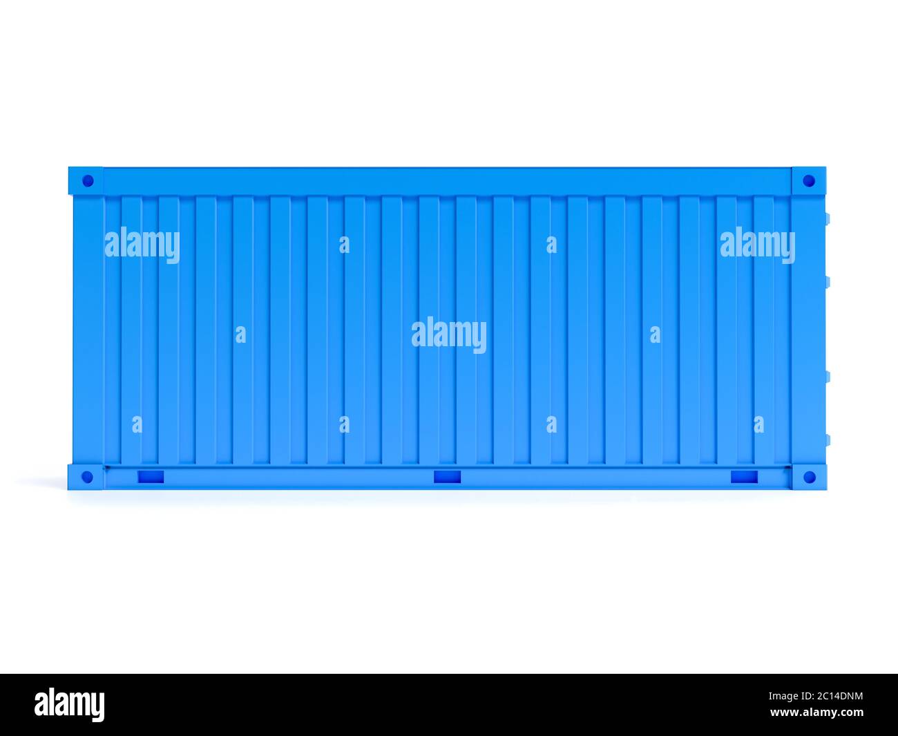 Conteneur de transport. Conteneur intermodal bleu. Vue latérale ...