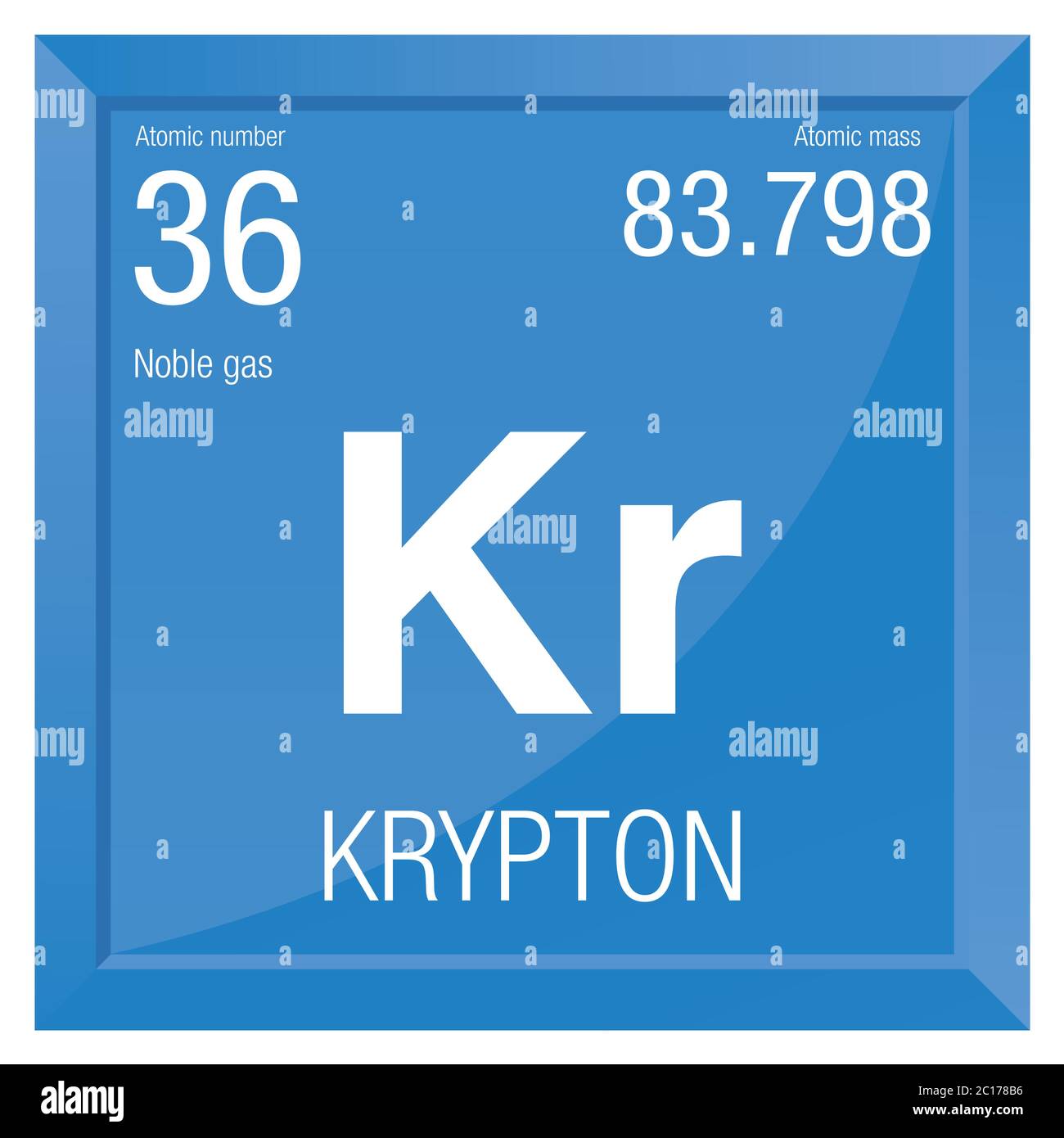 Symbole krypton. Élément numéro 36 du tableau périodique des éléments ...