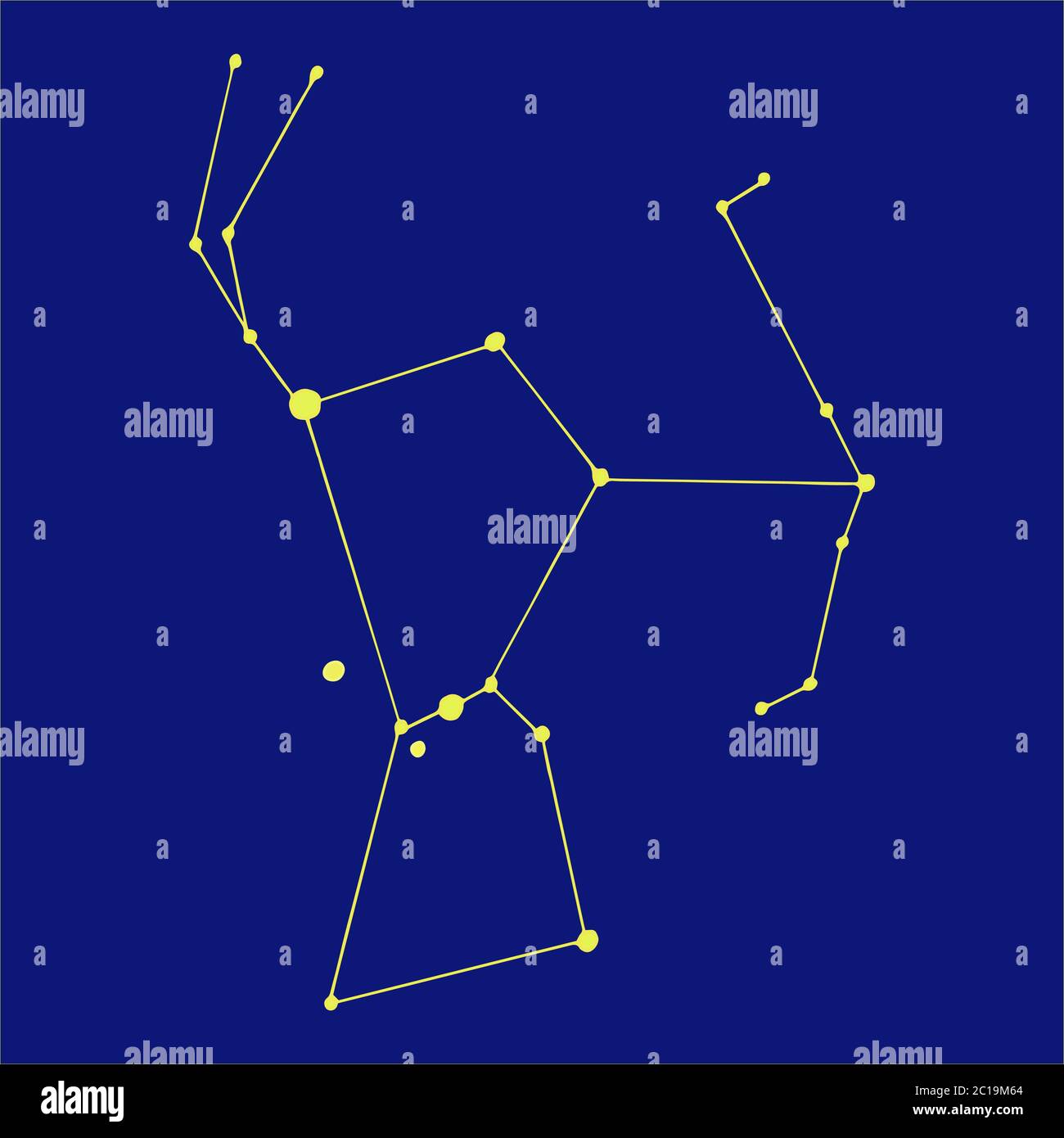 Dessin à la main de la constellation Orion, vecteur Image Vectorielle ...