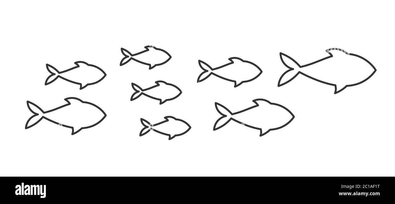 Banc de petits poissons Banque d'images vectorielles - Alamy