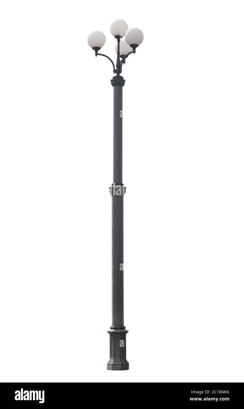 Vieux lampadaire rond Banque d'images détourées - Alamy