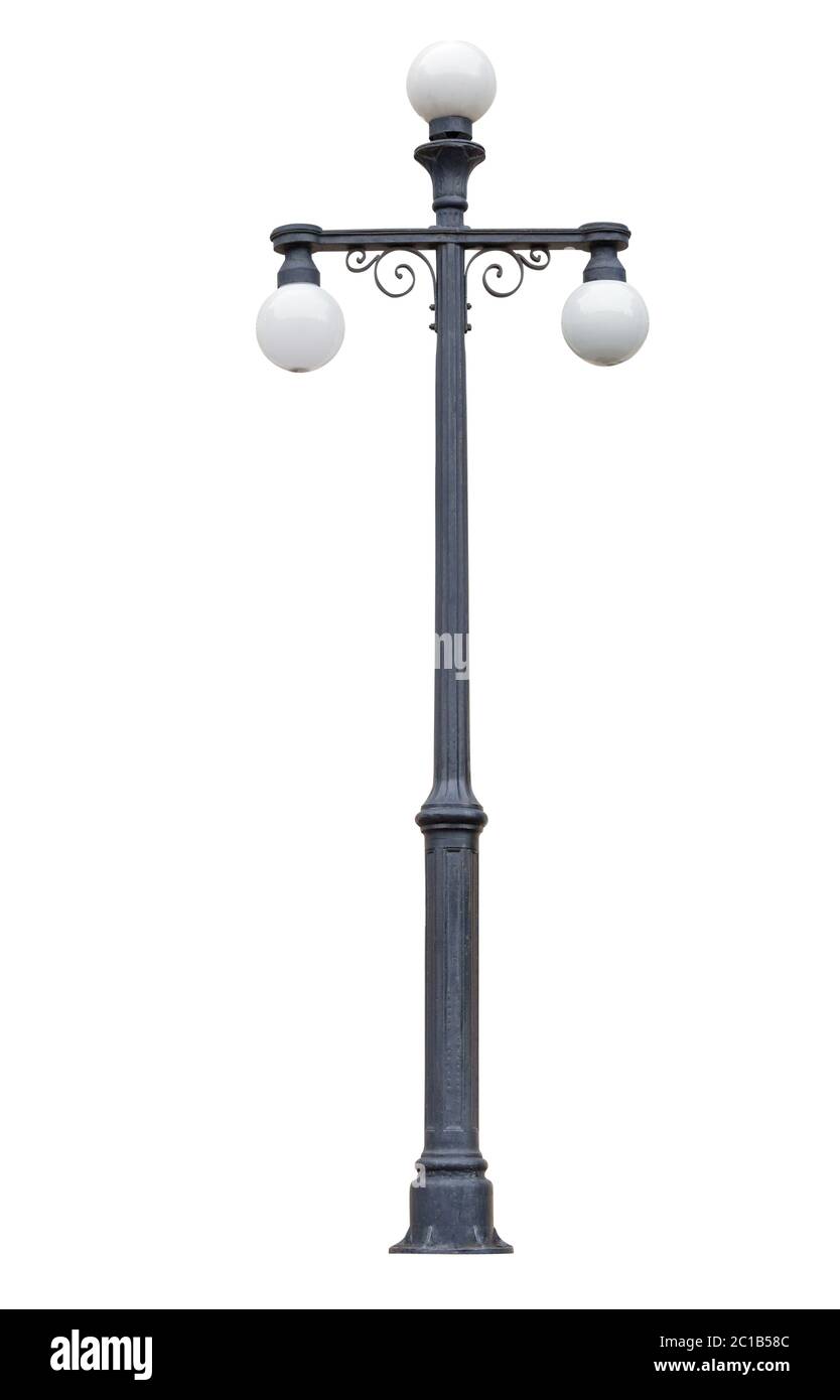 Vieux lampadaire rond Banque d'images détourées - Alamy