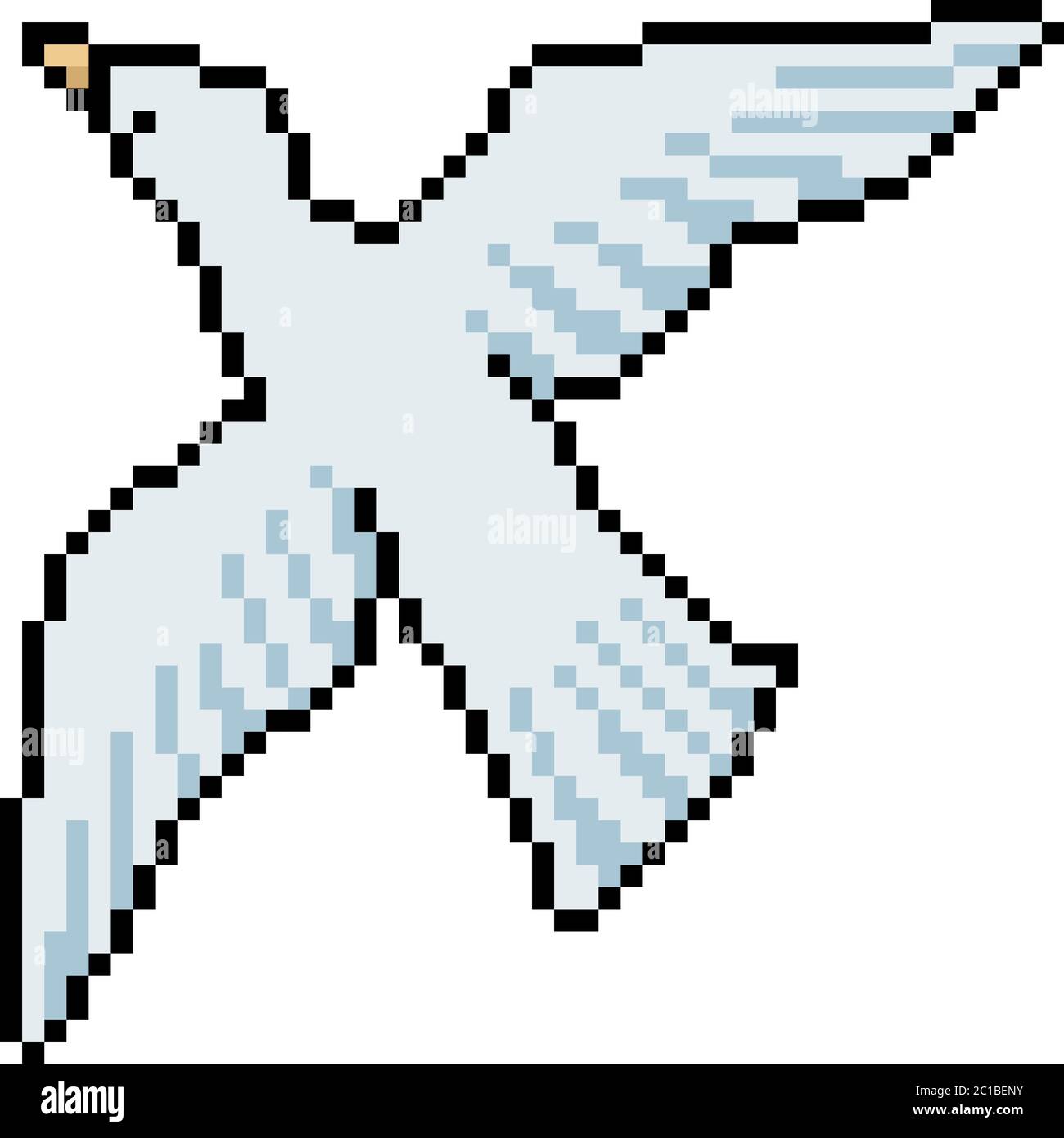 dessin animé isolé de vecteur pixel art oiseau mouche Image Vectorielle ...