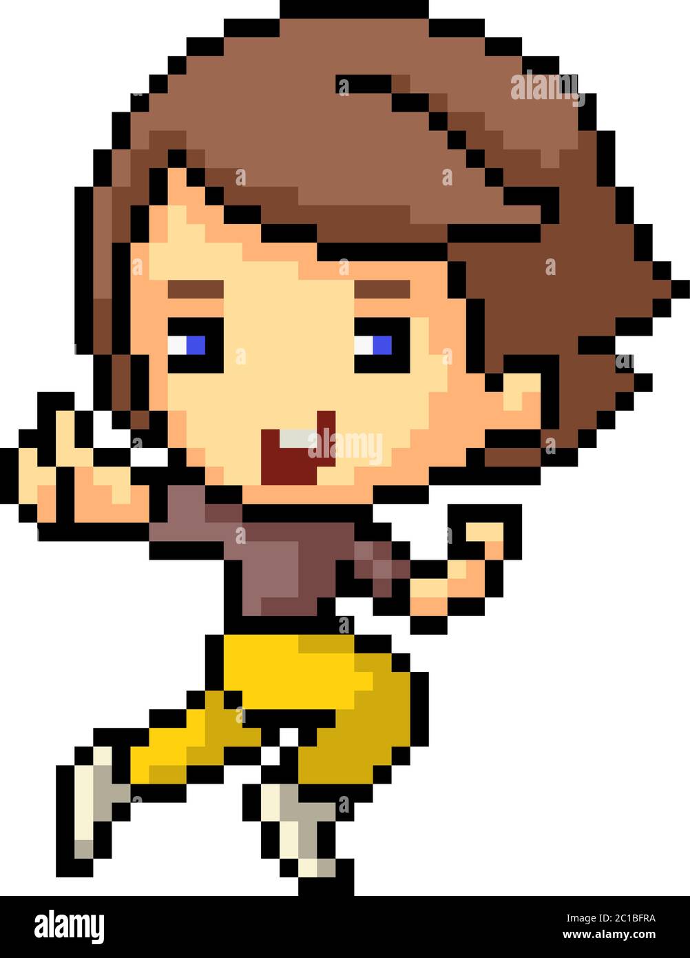 vector pixel art jogging enfant isolé dessin animé Image Vectorielle ...