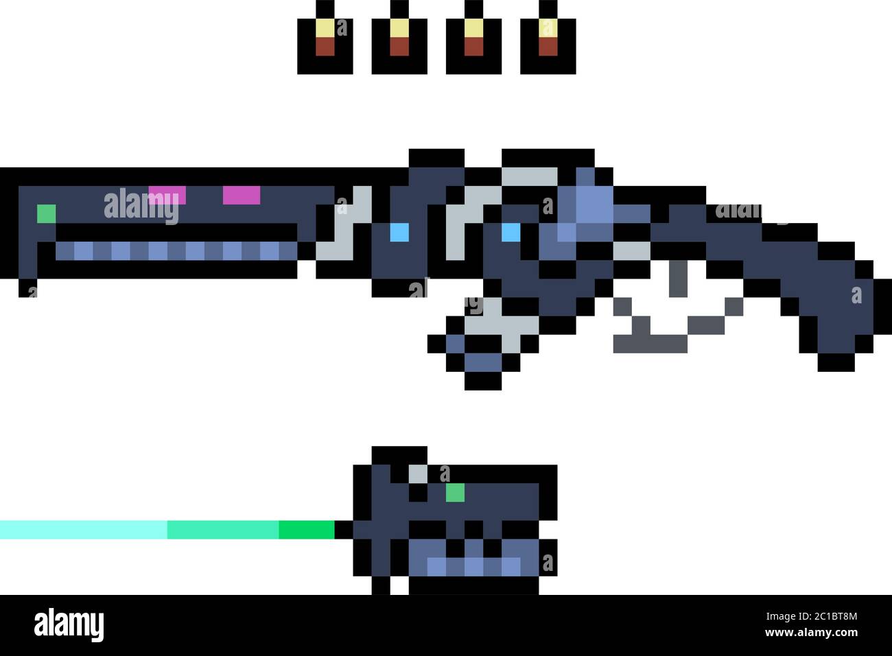 dessin animé vectoriel pixel art futur canon isolé Image Vectorielle ...