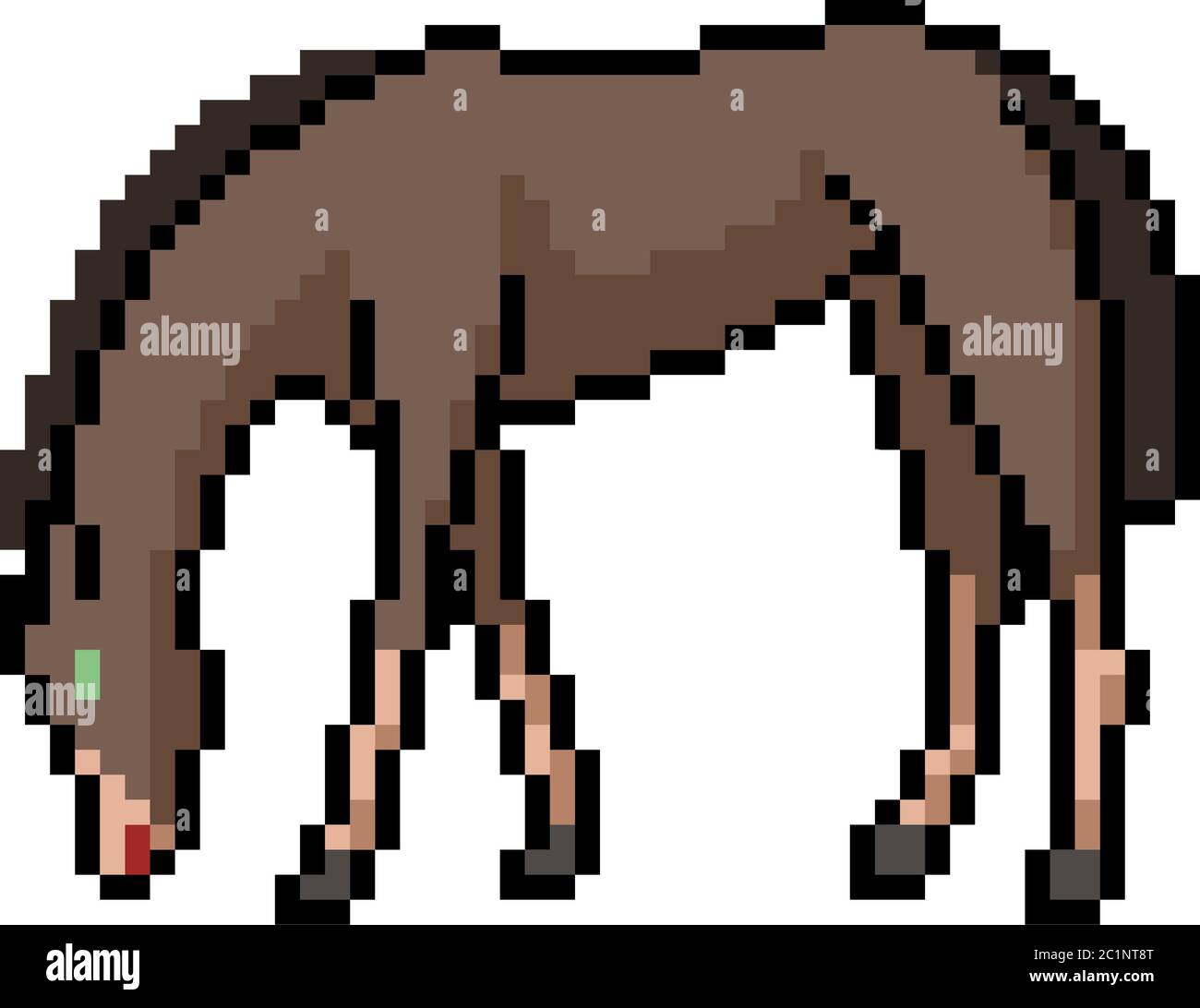 dessin animé isolé de cheval pixel art vectoriel Image Vectorielle ...