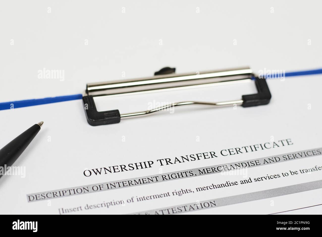 Certificat de transfert de propriété Banque de photographies et d ...