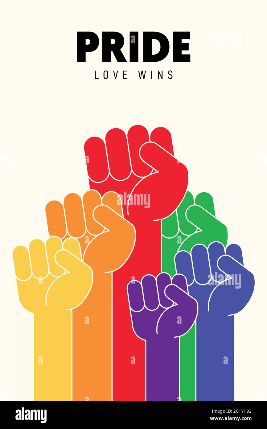 Modèle d'affiche de la communauté LGBT avec drapeau de couleur arc-en ...