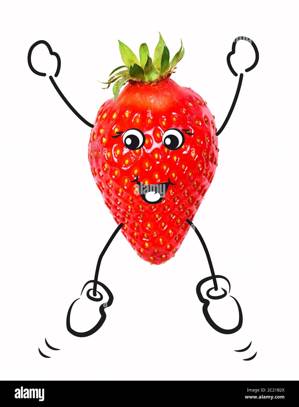 Fraise fruit cartoon illustration Banque de photographies et d’images à ...