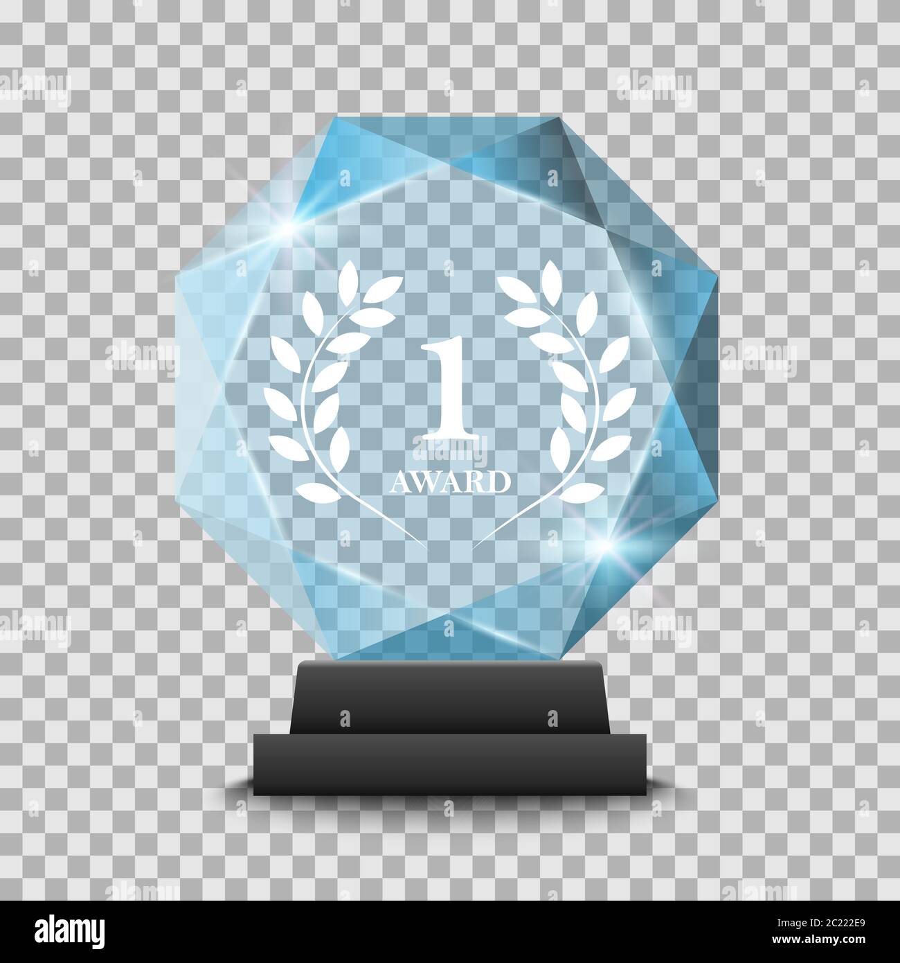 Trophée réaliste en verre sur fond transparent, illustration ...