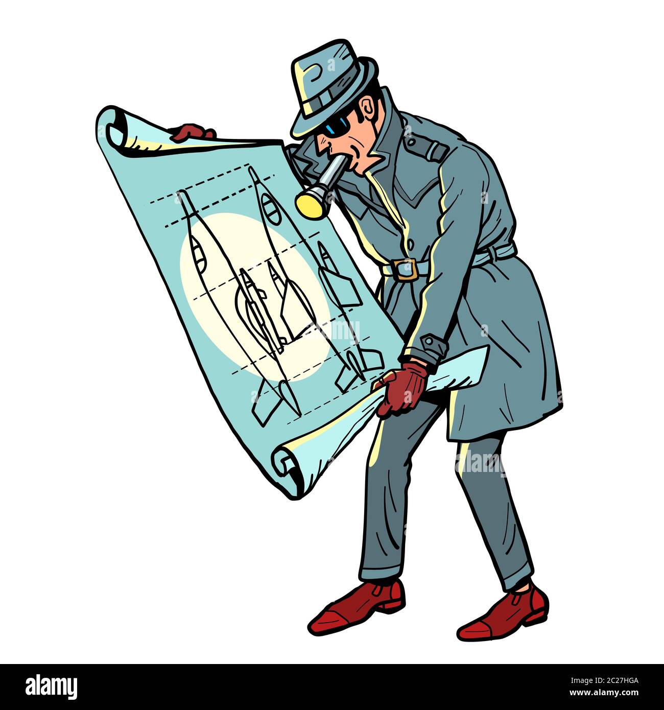 Renseignement militaire. spy et documents secrets dessins d'armes ...