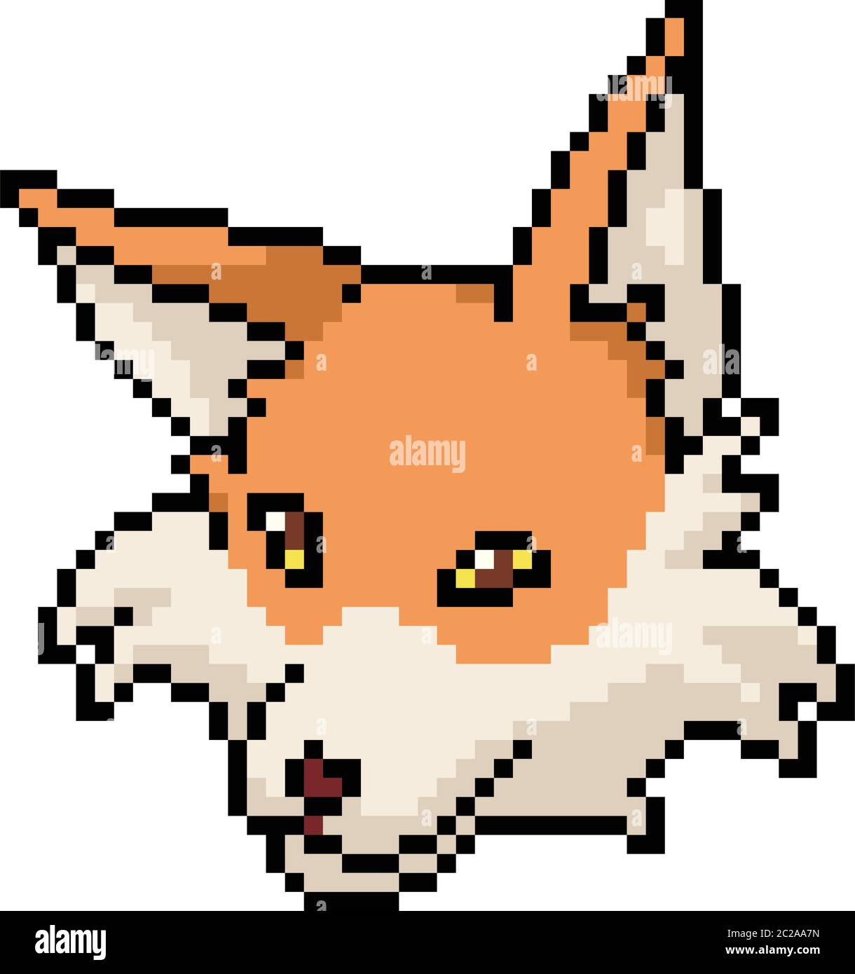 vecteur pixel art renard sympathique dessin animé isolé Image ...