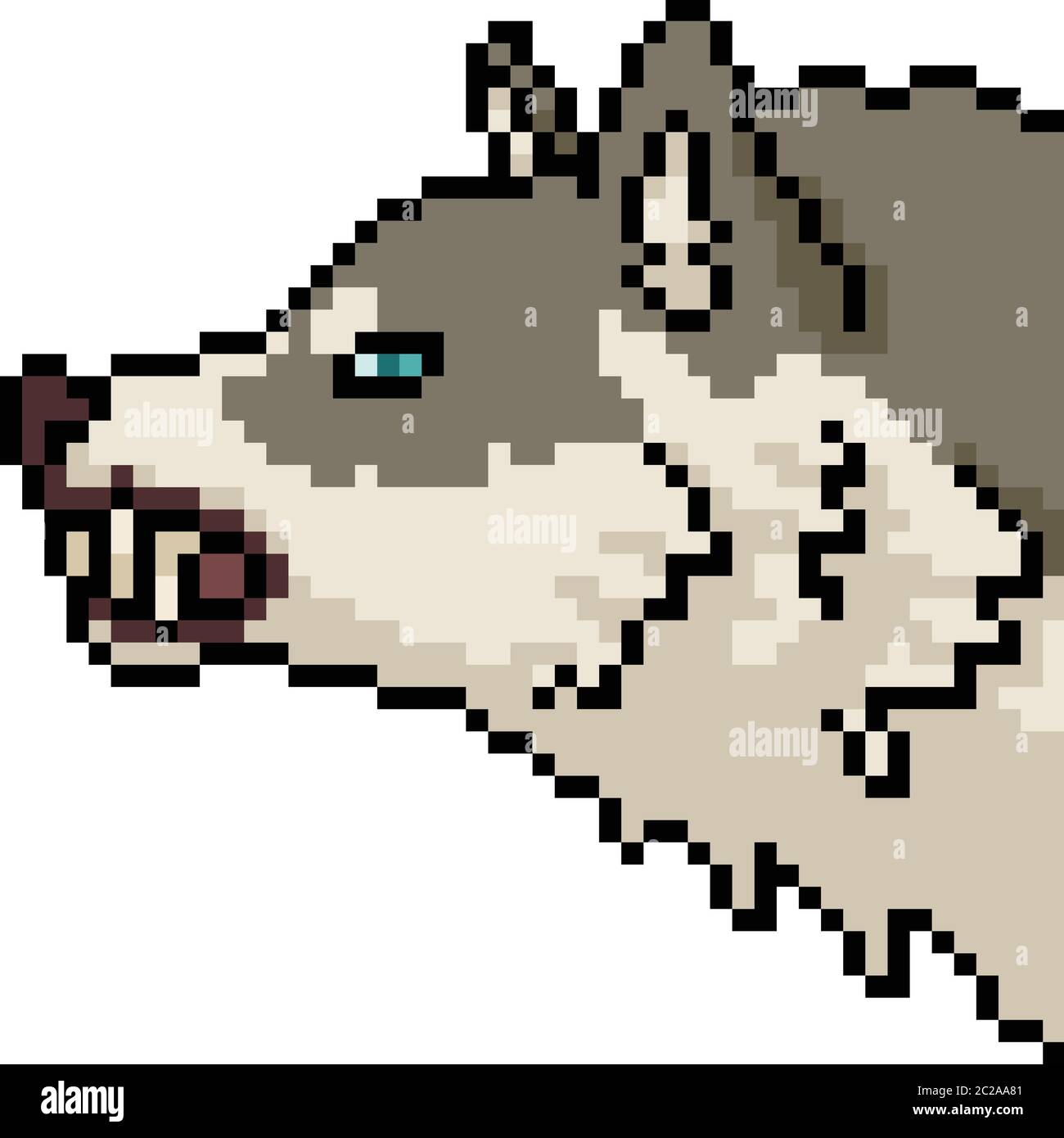 Pixel Art Tête De Loup