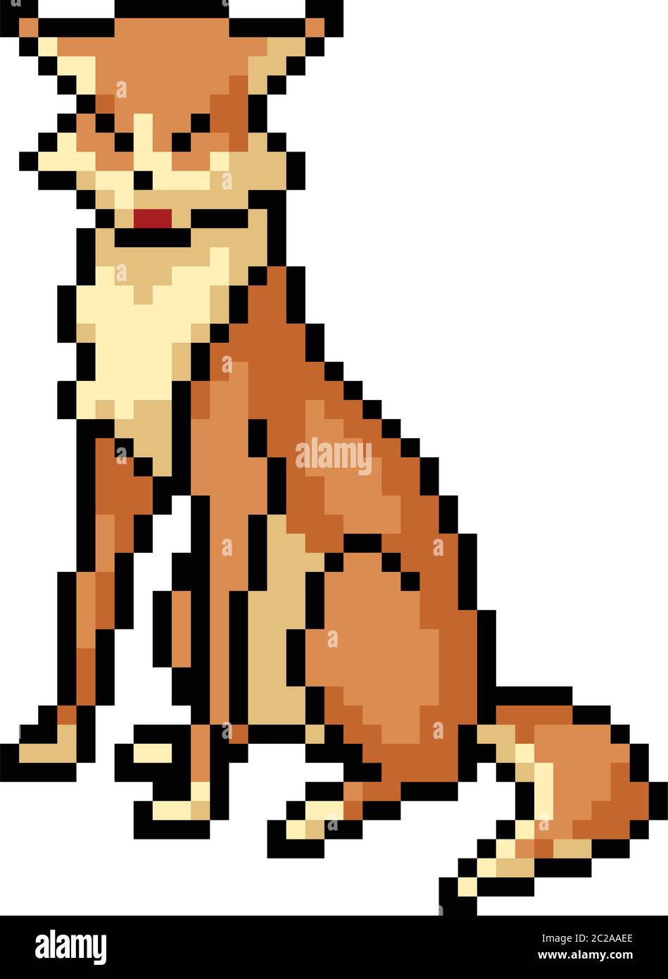 vecteur pixel art renard sympathique dessin animé isolé Image ...