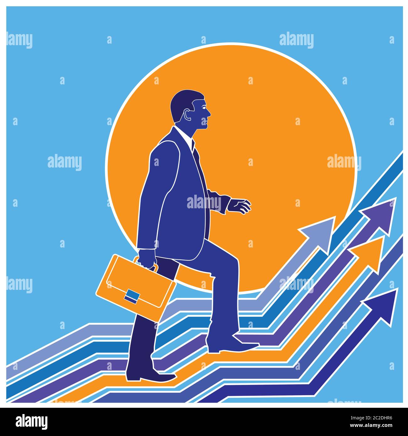illustration vectorielle stylisée sur le thème du progrès, le chemin du ...