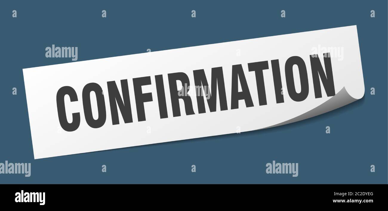 autocollant de confirmation. signe isolé carré de confirmation ...