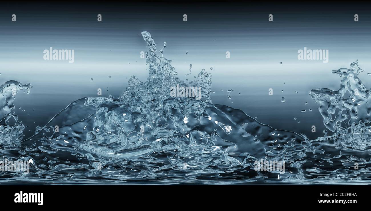 projection d'eau sur fond sombre. Carte HDRI, illustration 3D Photo ...