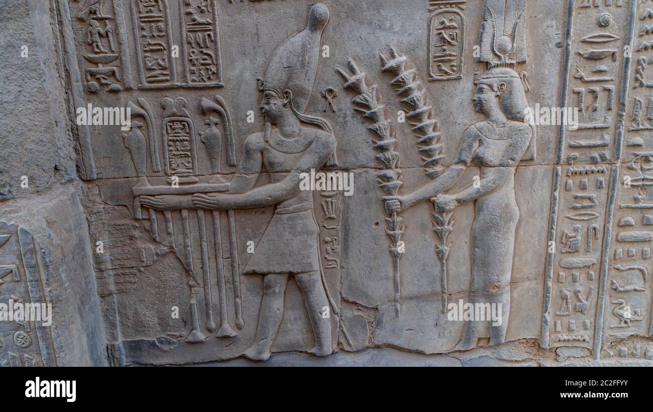 Temple de Kom Ombo. KOM Ombo est une ville agricole en Egypte célèbre ...